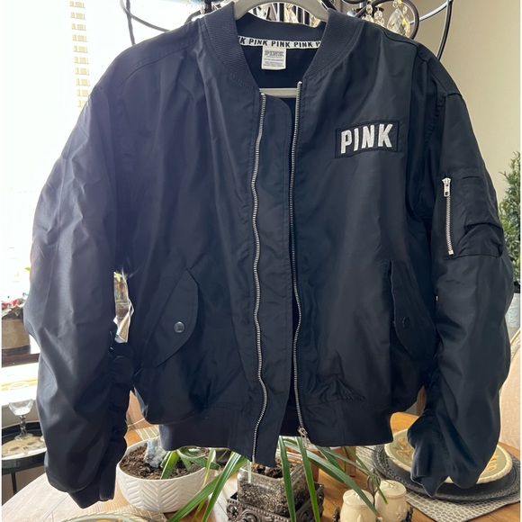 PINK Victoria's Secret | Jackets & Coats | Pink Nylon Bomber Jacket ...
